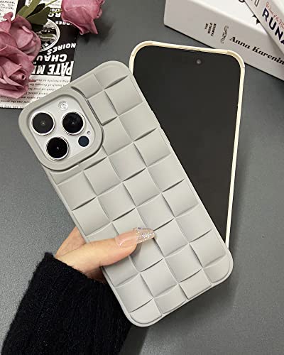 Ginkgonut Compatible with iPhone 13 Pro Max Case for Women/Girls, Cute 3D Laid Desgin Soft Silicone Shockproof Raised Bumper Corners Case for iPhone 13 Pro Max(Gray)