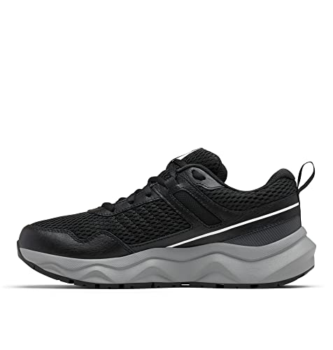 Columbia Women's Plateau Waterproof Hiking Shoe, Black/White, 5.5 Wide