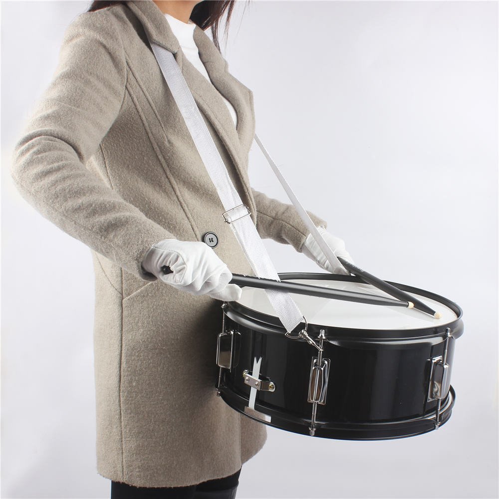 Trlec gt4-ly 14 x 5.5 inches Professional Marching Snare Drum & Drum Stick & Strap & Wrench Kit Black