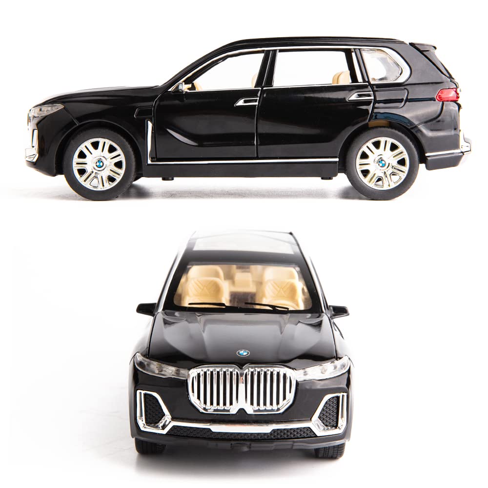 WAKAKAC Toy Car Compatible for 1/24 X7 Model Car, Alloy Die-cast Toy Vehicles,Pull Back Car Modelwith Sound and Light for Kids Boys Collectible Gift(Black)