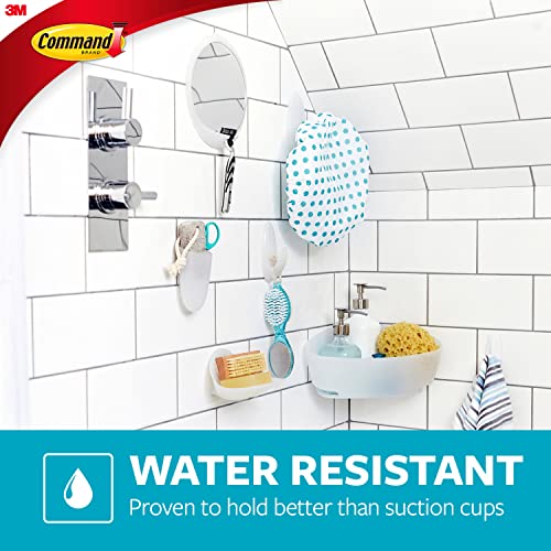 Command Bath Large Towel Hook Value Pack, Total 6 Large Wall Hooks with 6 Command Water Resistant Strips, 2-Pack of 3 Hooks, Organize Damage-Free