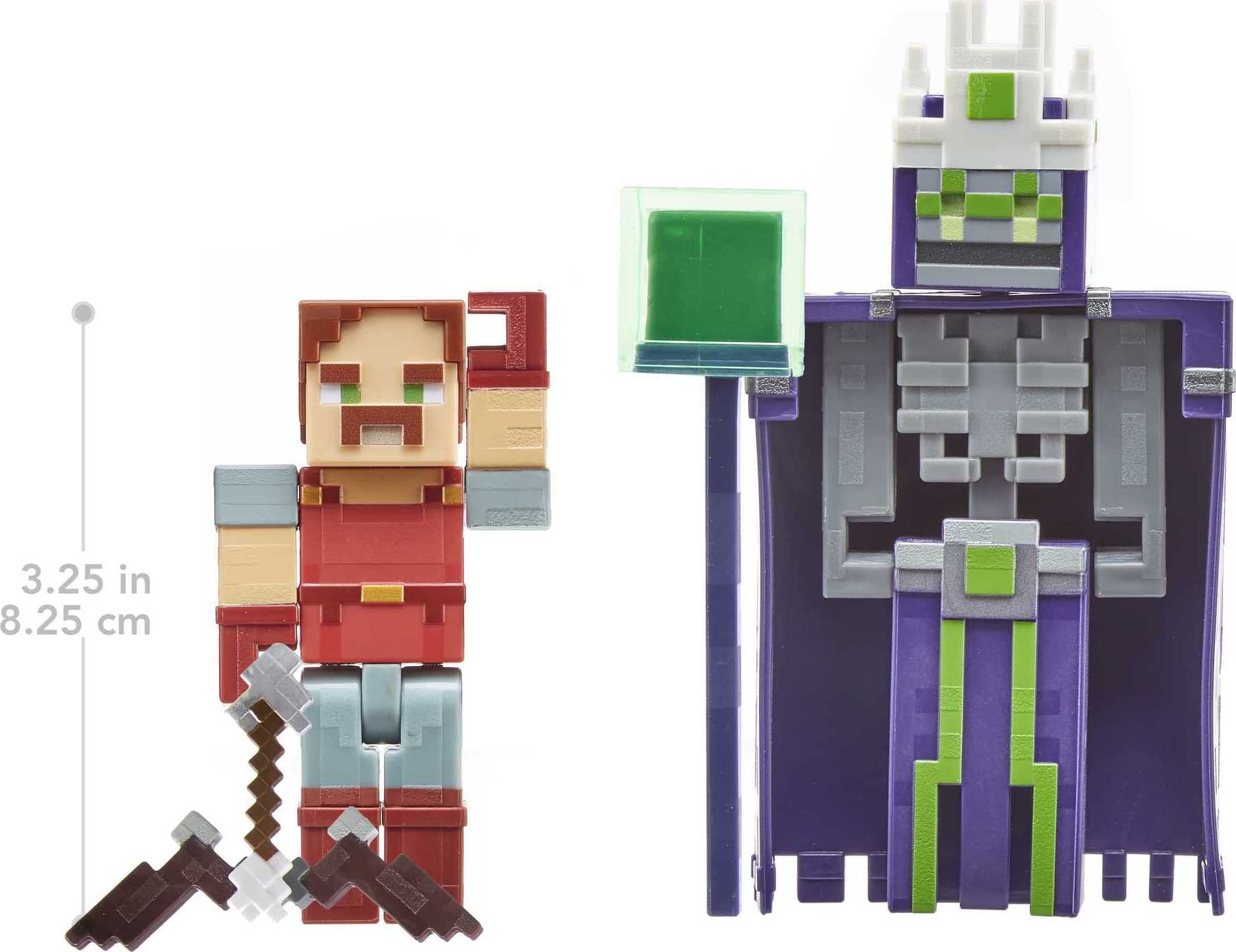 Mattel Minecraft Dungeons 2-Pack of Action Figures with Nameless One & Hal in 5.5-inch Scale, Collectible Set Inspired by The Video Game