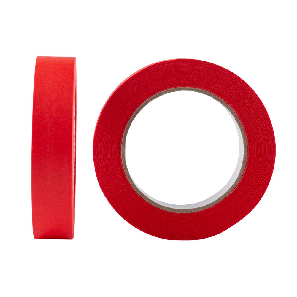 Lichamp 10 Pack Red Painters Tape 1 inch, Medium Adhesive Red Masking Tape Bulk Multi Pack, 1 inch x 55 Yards x 10 Rolls (550 Total Yards)