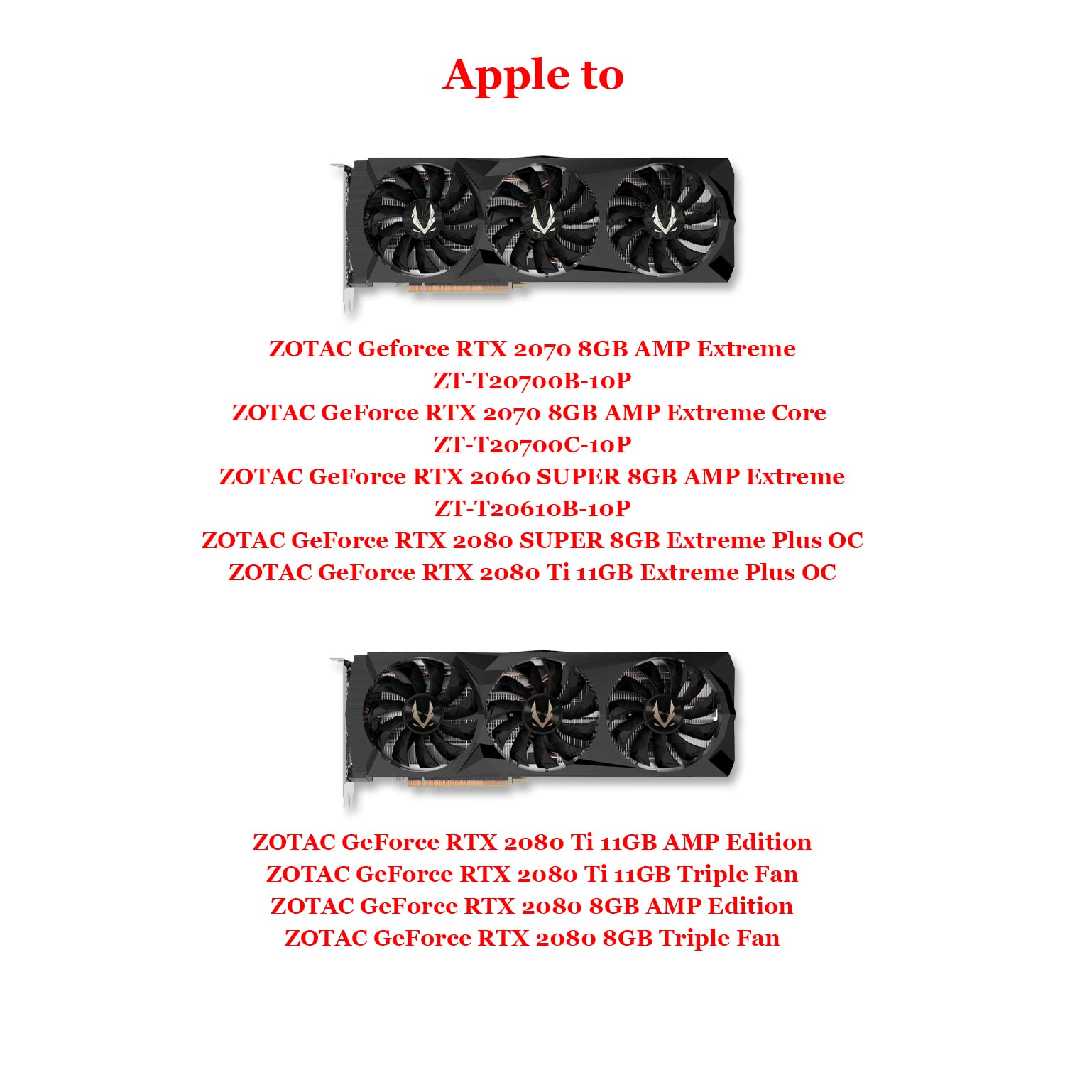 Daoweds 88 mm Graphics Card Fan GA92S2U 4Pin GPU Card Cooler Fans for ZOTAC GeForce RTX 2060 2080 2080 Ti 2070 Graphics Card Fan (Fan-ABC)