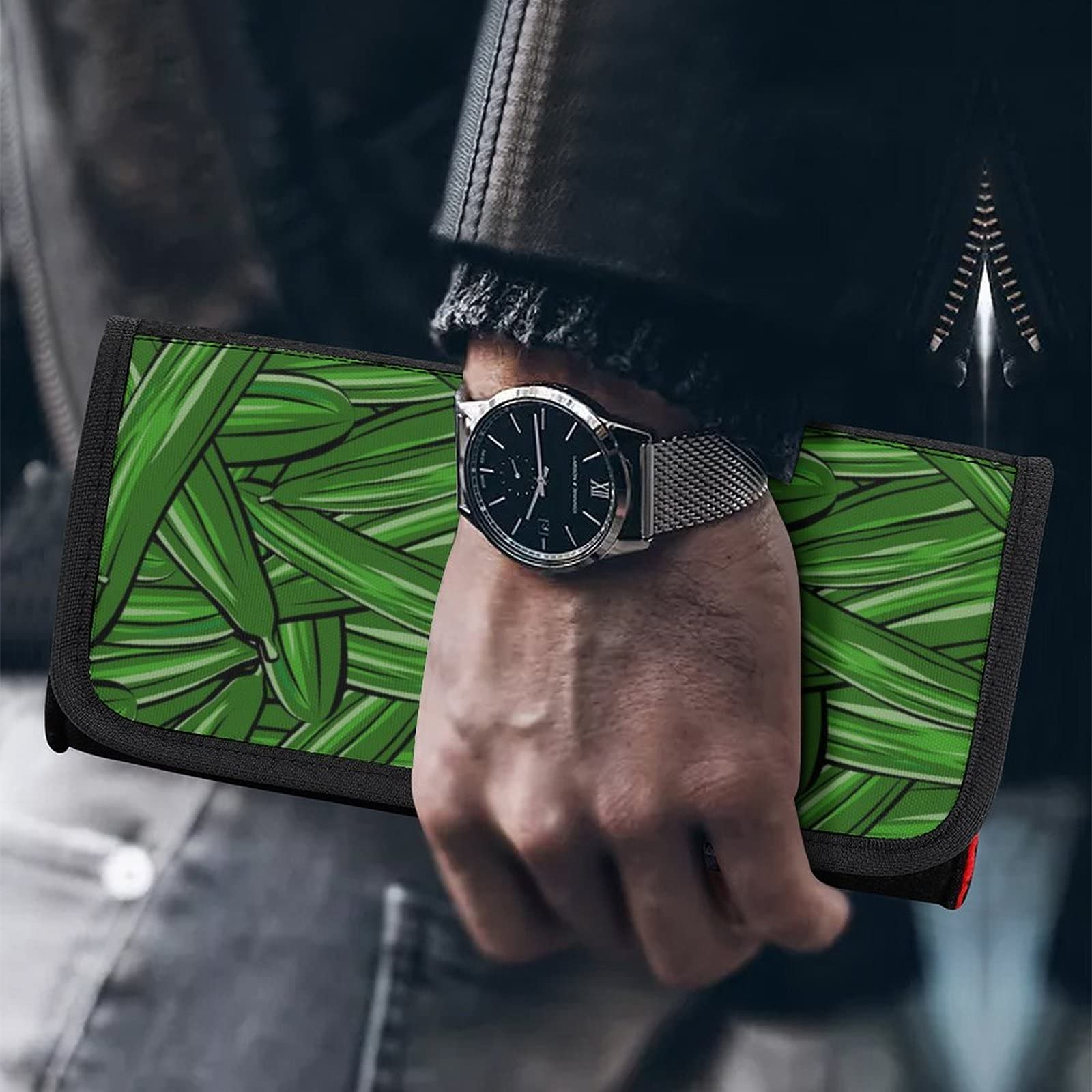 Cucumber Pattern Carrying Bag Compatible with Switch Protective Case Slim Felt Pouch with 5 Game Cartridges Holders