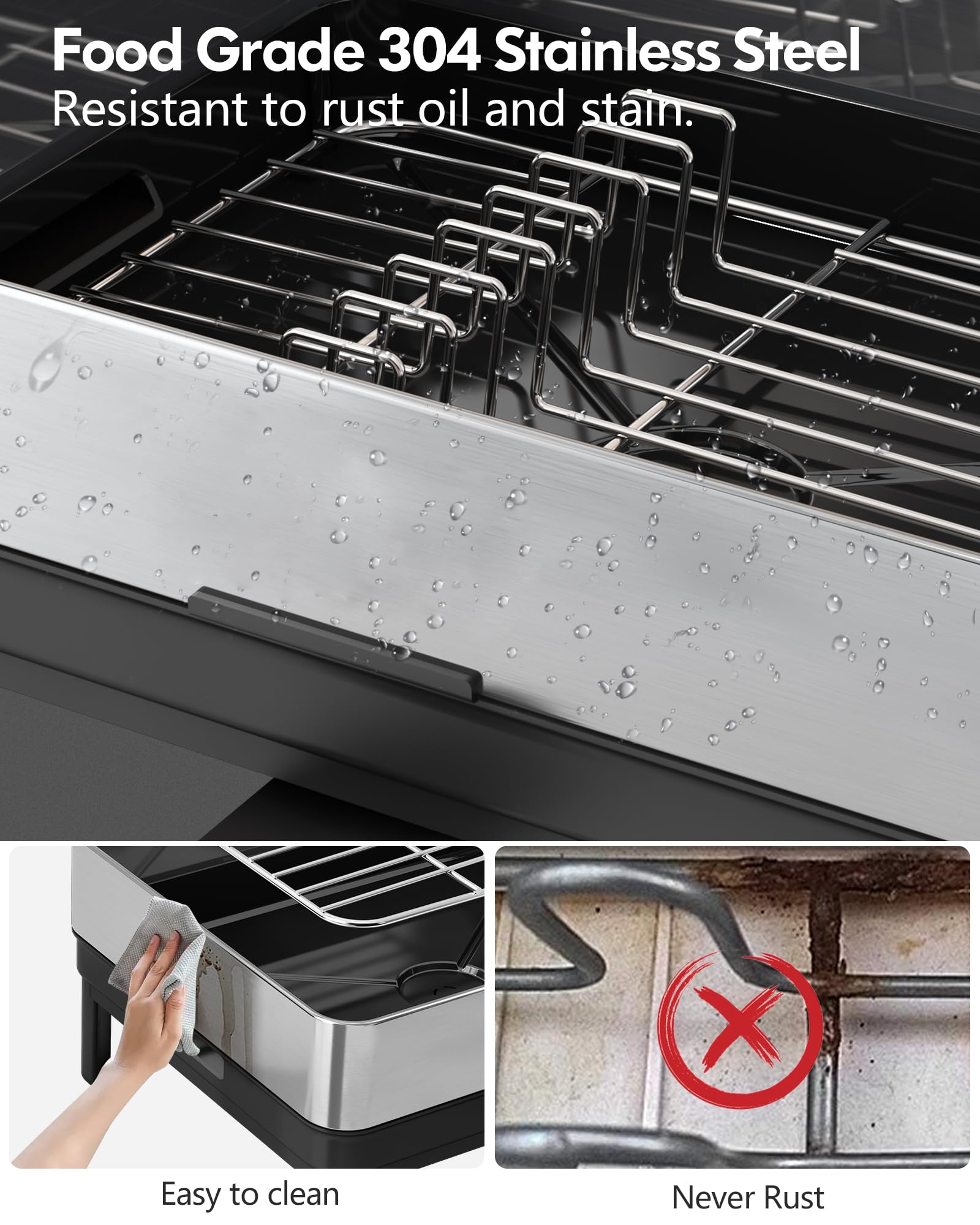 BOOSINY Dish Drying Rack, 2 Tier Dish Racks for Kitchen Counter with Utensil Holder, Dish Drainer and Darinboard Set with Cup Holder, Cutting-Board Holder and Drying Mat (Black)