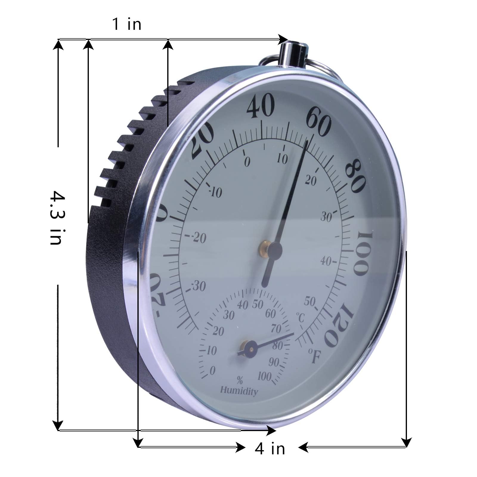 Mini Indoor Thermometer Hygrometer - CHIVENIDO Room Thermometer 2 in 1 Temperature and Humidity Monitor Gauge for Table, Kitchen, Office, Outdoor (No Battery Needed)-White