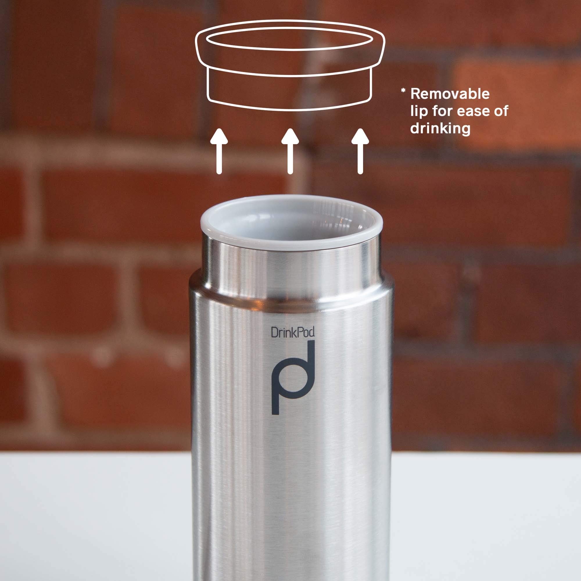 Drinkpod Grunwerg Vacuum Insulated Capsule Flask, Stainless Steel, Satin, 200ml