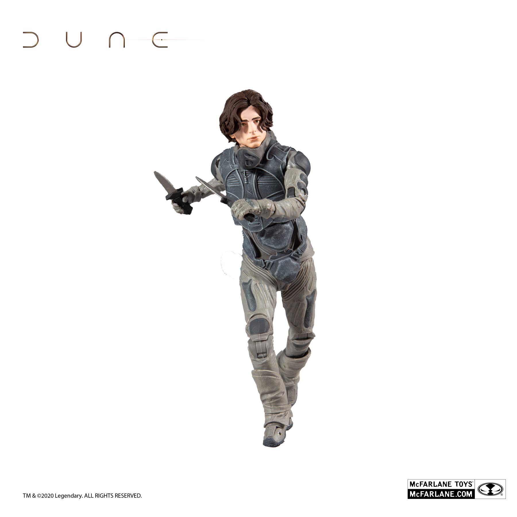 McFarlane Toys Dune Paul Atreides 7-inch Action Figure with Build-A Glossu ‘Beast’ Rabban Figure Parts, Multicolor