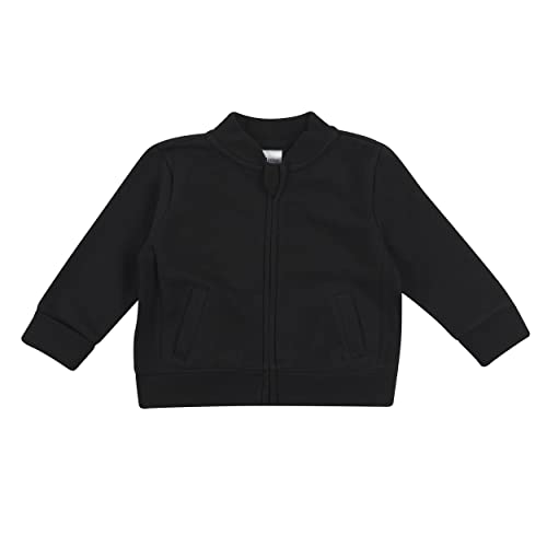 Hanes, Zippin Soft 4-Way Stretch Fleece Zip Up Sweatshirt Jacket, Babies and Toddlers, Jet Black, 18-24 Months