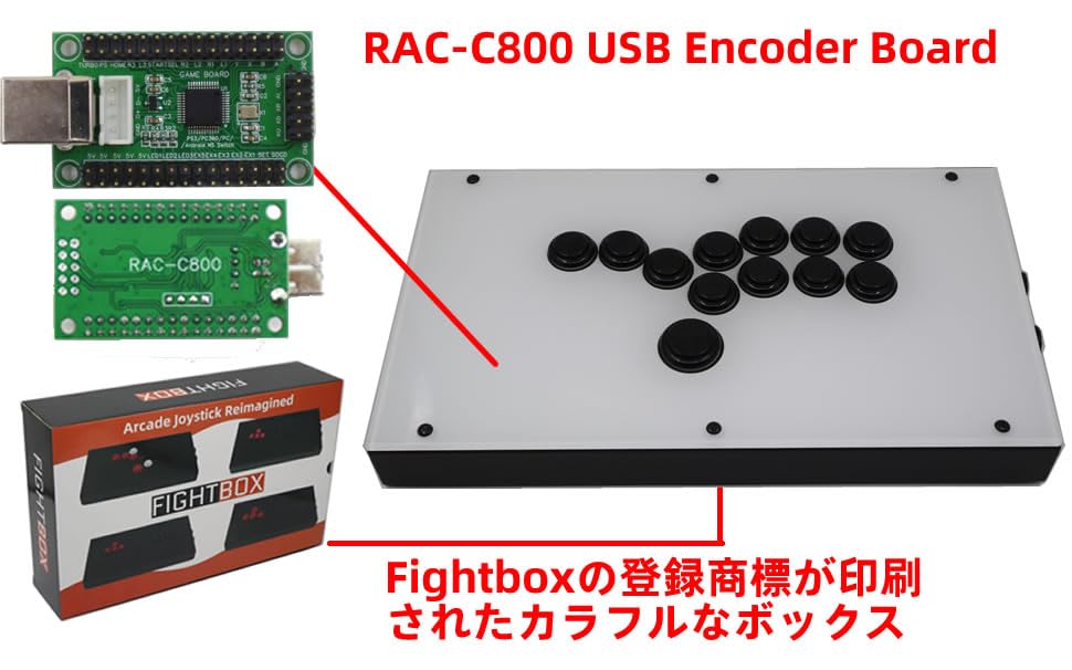 TruBoost FightBox RAC-J800B-PC-B All Buttons Leverless-Style Arcade Joystick Fight Stick Game Controller For PC Sanwa OBSF-24 30