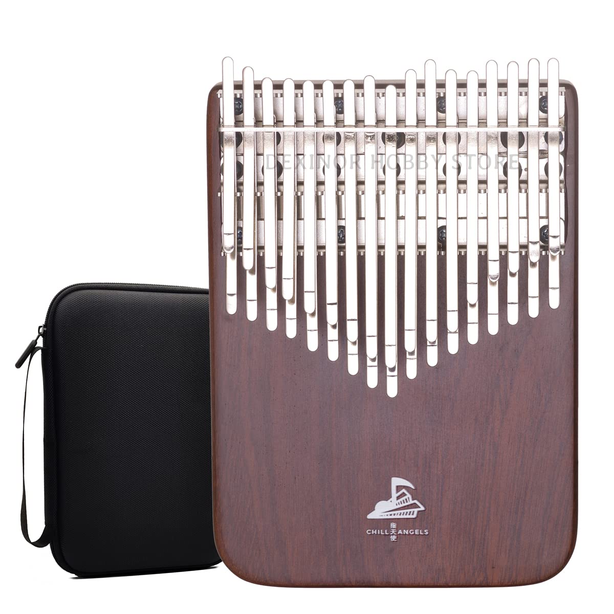 CHILL ANGELS 2022NEW Kalimba 34 Keys Professional Musical Instruments Double Layer Chromatic Flat Plate Sapele Wood Brown Calimba Keyboard Piano Gifts