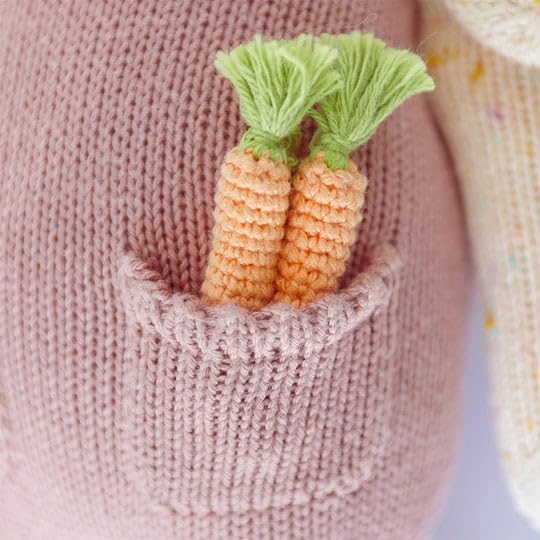 cuddle + kind Harper The Bunny Little 13" Hand-Knit Doll β 1 Doll = 10 Meals, Fair Trade, Heirloom Quality, Handcrafted in Peru, 100% Cotton Yarn