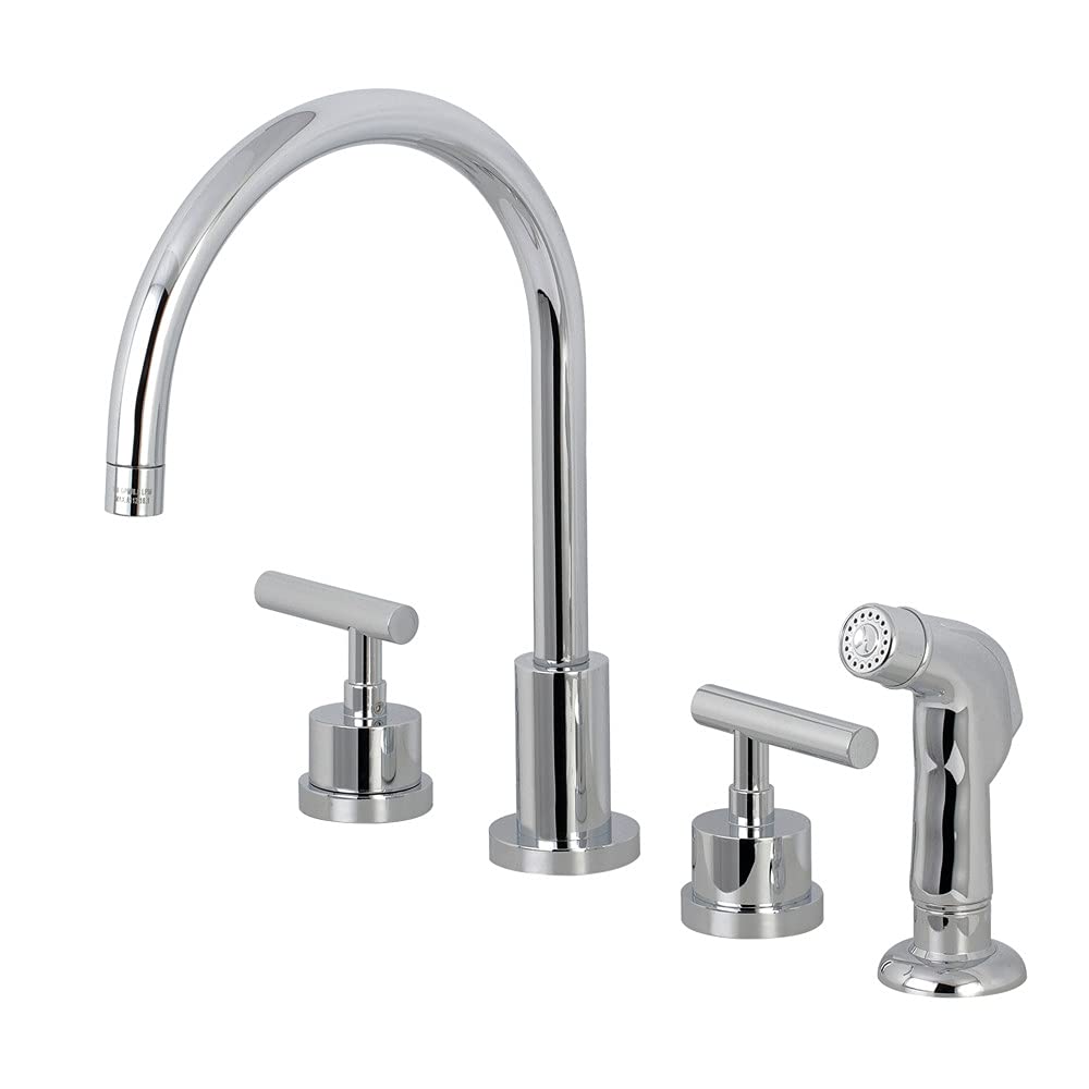 Kingston Brass KS8721CML Manhattan Widespread Kitchen Faucet, 7-7/8-Inch, Polished Chrome