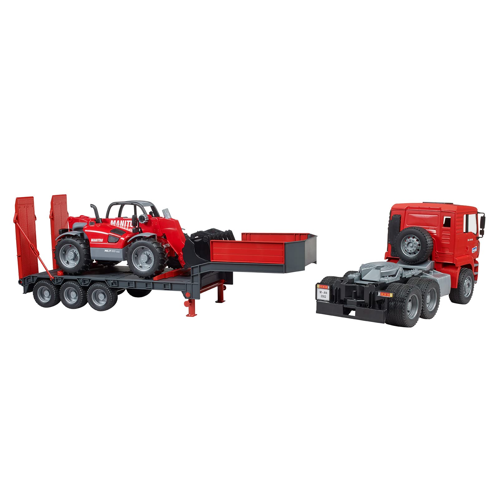 Bruder Toys Man TGA Low Loader Truck With JCB Backhoe Loader