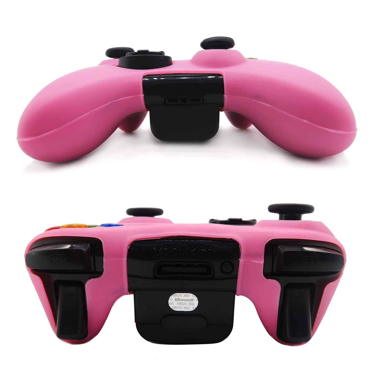 BRHE Cool Silicone Protector Cover Case Anti-Slip Soft Comfort for Xbox 360 Controller Skin (Pink)