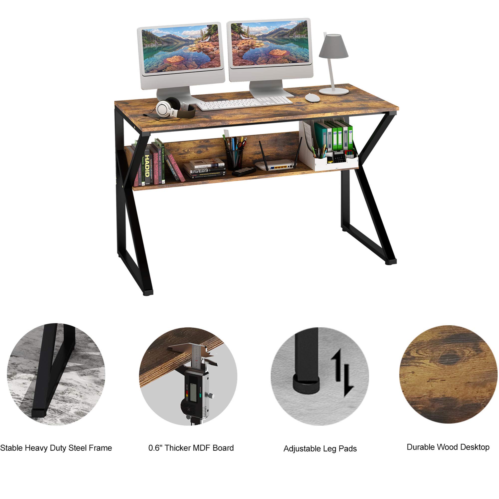 Computer Desk (Rustic Brown)