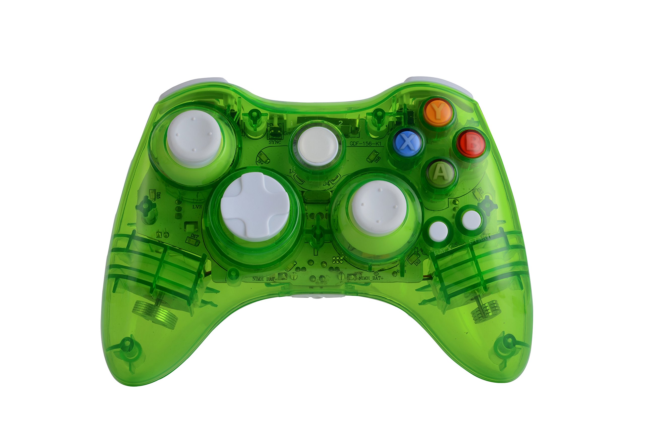 Wireless Game Controller Compatible with Xbox 360 Console Slim and PC Windows 7/8/10 blue (Green)