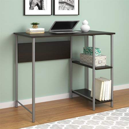 Computer Desk Espresso Workstation PC Laptop Table Bookshelf Storage Shelves Notebook Study Writing Reading Home Office Furniture Student Desk