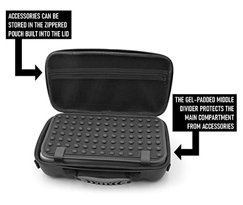 CASEMATIX Wireless Microphone Case Compatible with Two Wireless Mic System Microphones Up To 10.5" by Sennheiser, Shure and More - Sleek Mic Case For Travel with Lid Storage for Singing or Karaoke