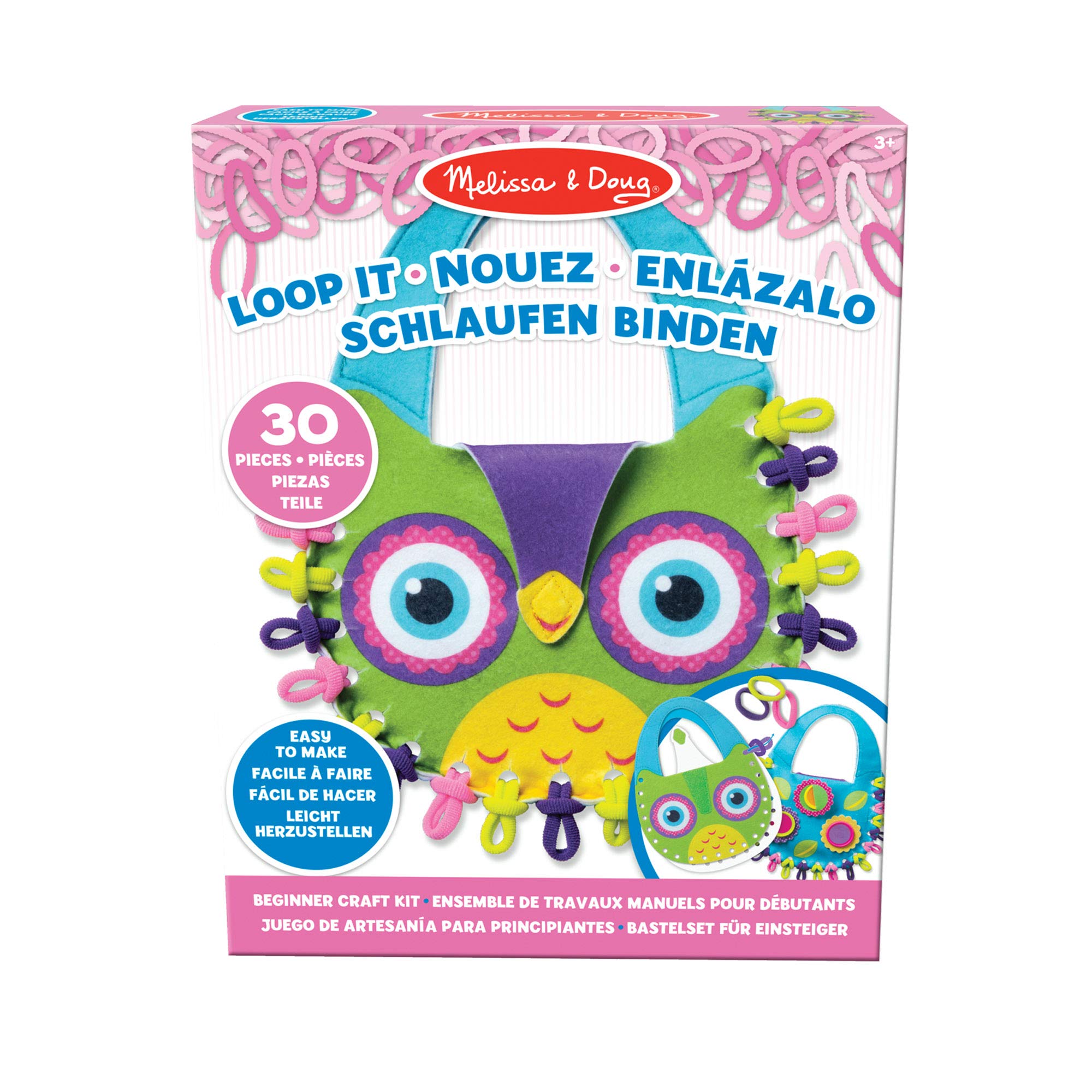 Melissa & Doug Loop It! Beginner Craft Kit - Owl Tote | Arts & Crafts | Age +3 Years | Gift for Boy or Girl