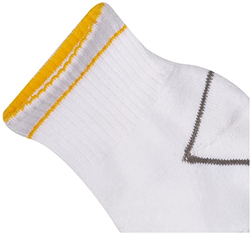 Cat mens Half Cushioned Quarter Sock, White (6 Pack), X-Large US