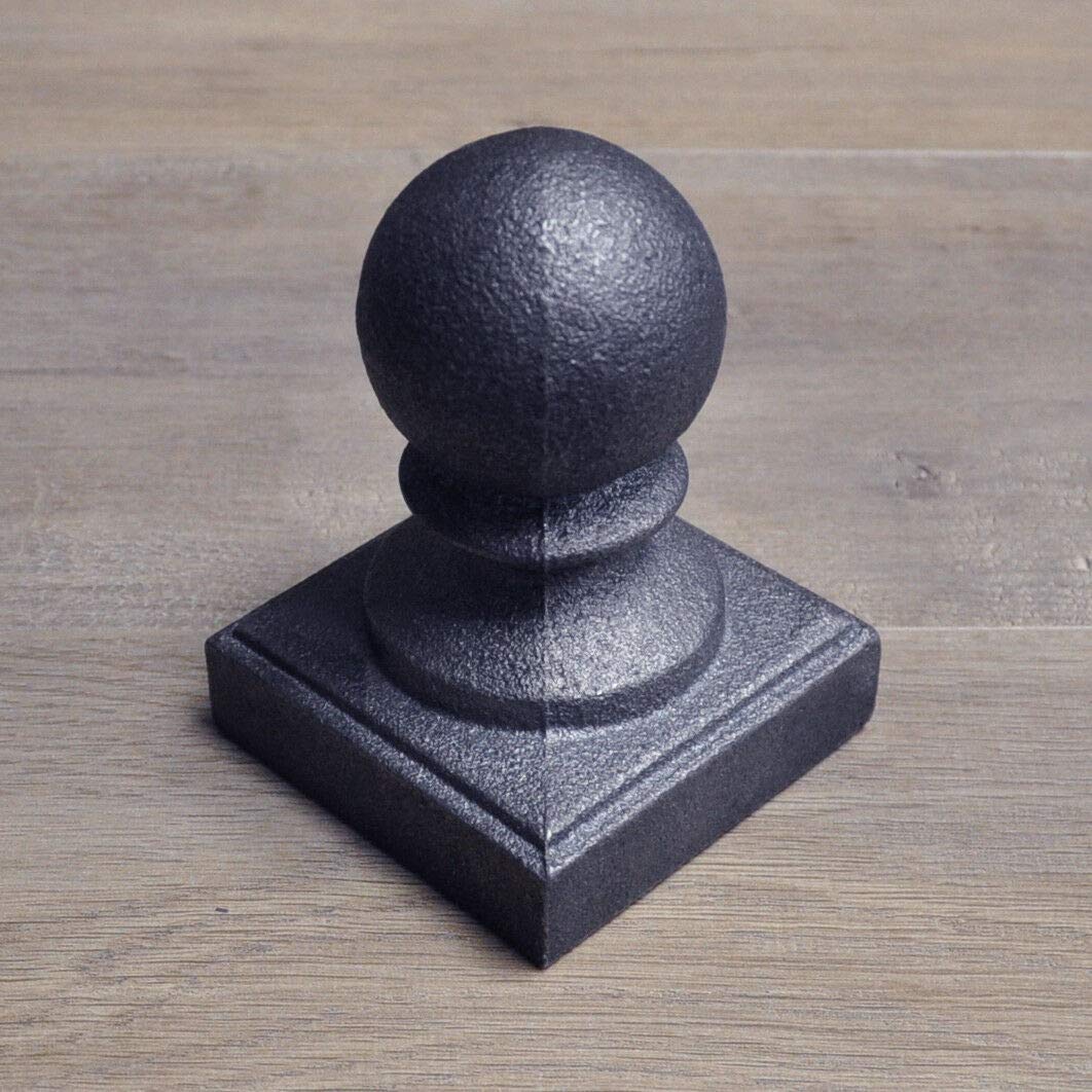 Cast Iron Ball Fence Finial Square Topper Post Caps - for 3 x 3 Posts