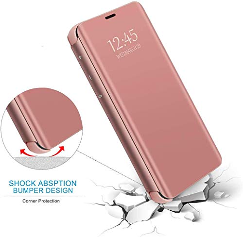 Cases Compatible with Samsung Galaxy Note20 Ultra 5G Cell Phone, Clear View Mirror Flip, PU Leather with Kickstand Protective Cover for Samsung Note 20 Ultra 6.9in