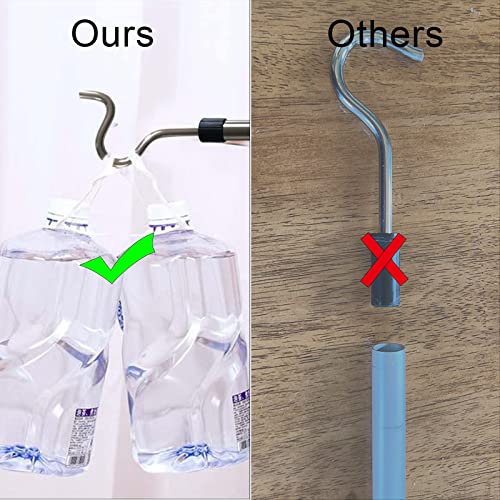 Greeily Clothes Hanger Reaching Hook Telescopic Adjustment it is Light and can Extend from 37" to 65" with 4.7 "Hook and Sponge Handle.Multifunctional Hook Rod for Hanging Lights, Clothing.