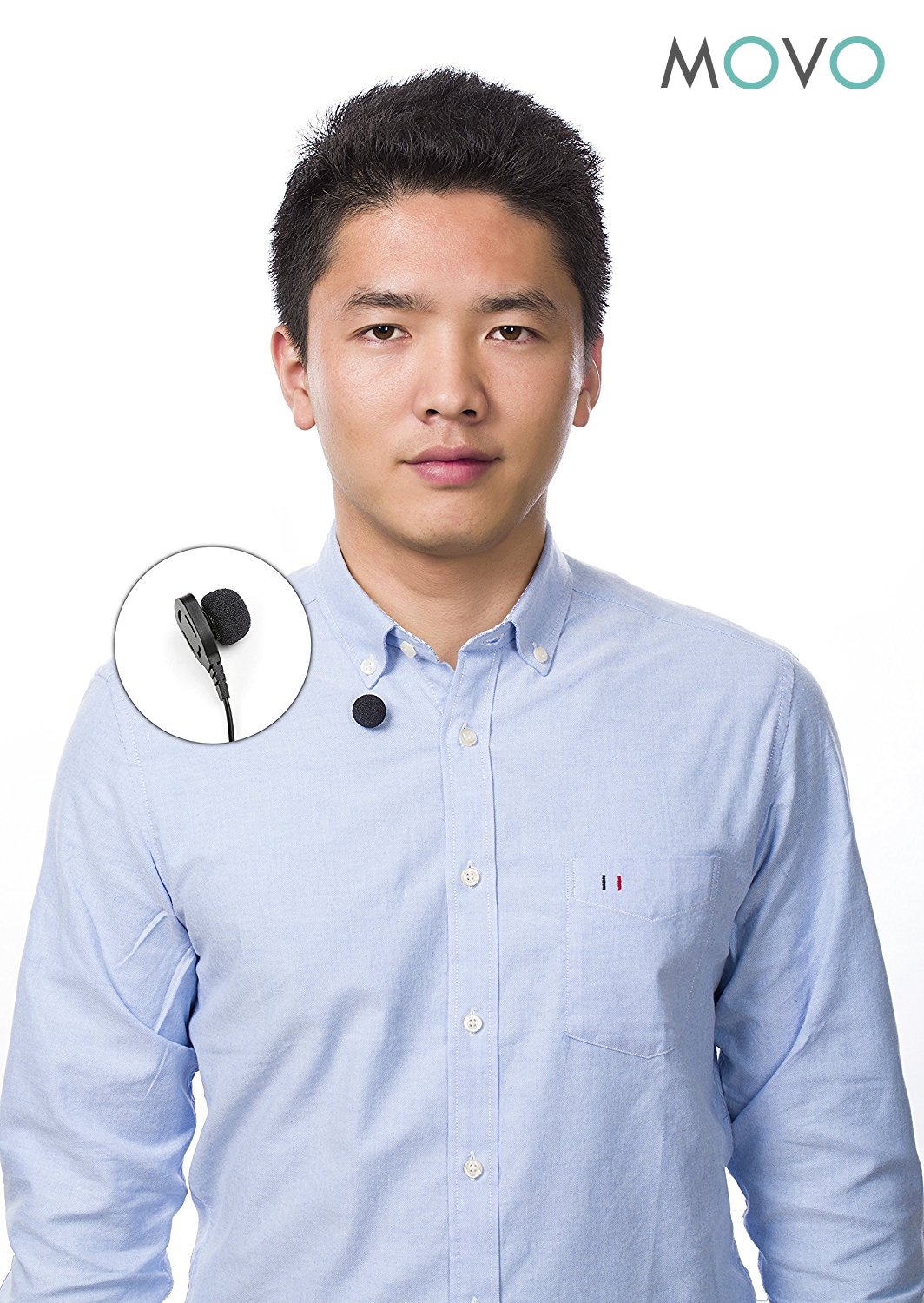 Movo LV-M5 Pin-On Lavalier Microphone for Crisp Audio Capture - Compatible with Cameras, Camcorders, and Recorders with 3.5mm TRS Connector - Pin Mic for Video Recording