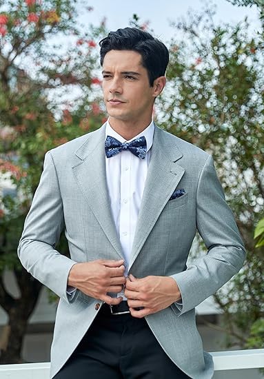 Bow Ties for Men Blue Pre-tied Black Paisley Bow Ties and Pocket Square Set Formal Men's Floral Classic Bowties for Wedding Party