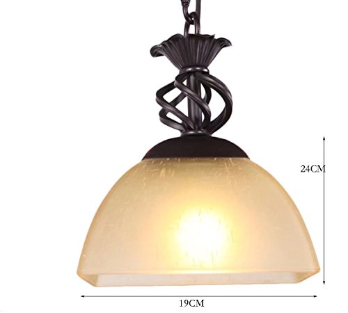 LIN XIAO HAO mayu Pendant Lighting Metal Bracket Retro Glass Lampshade Ceiling Light Pendant Lamp