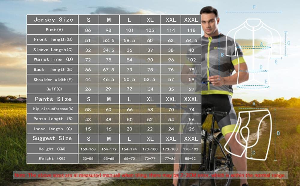 MOXILYN Men's Bike Clothing Set Cycling Jerseys Road Bicycle Shirts Kit + Bib Shorts Quick-Dry Full Zipper Riding Clothes
