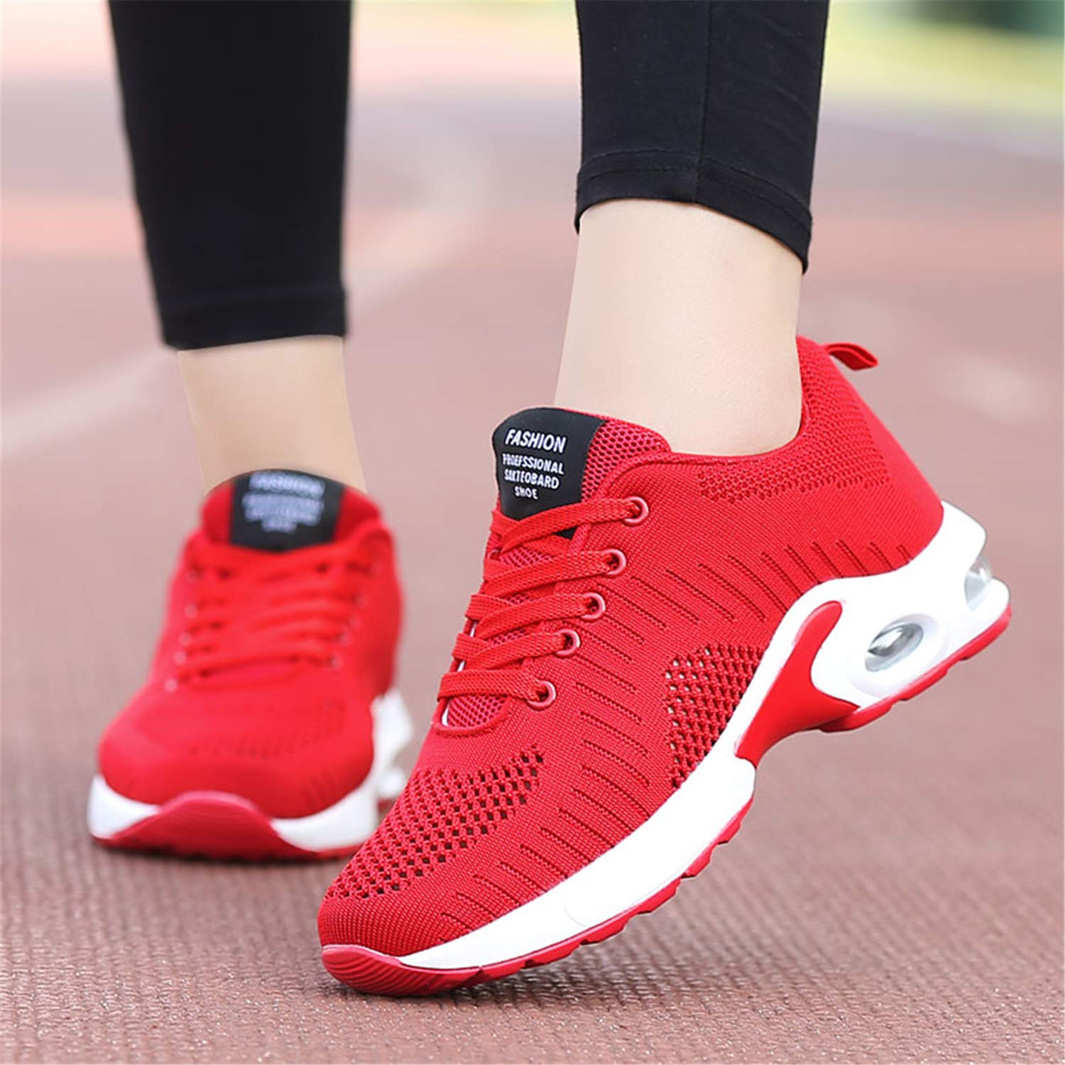 CASMAG Women's Walking Outdoor Jogging Cross Trainer Running Shoe Walking Shoes Red 8.5 M US