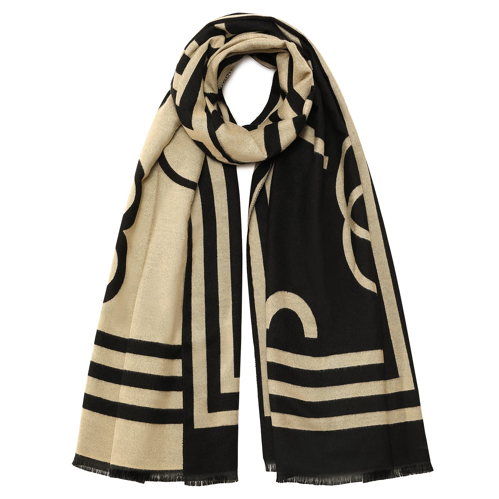SPFAS Warm Cashmere Feel Scarf for Women Winter Pashmina Shawl and Wraps Soft Large Blanket Scarves