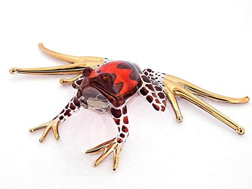 ZOOCRAFT Blown Glass Frog Figurine Brown Dart Hand Painted Animals Collection Miniature Home Garden Decor