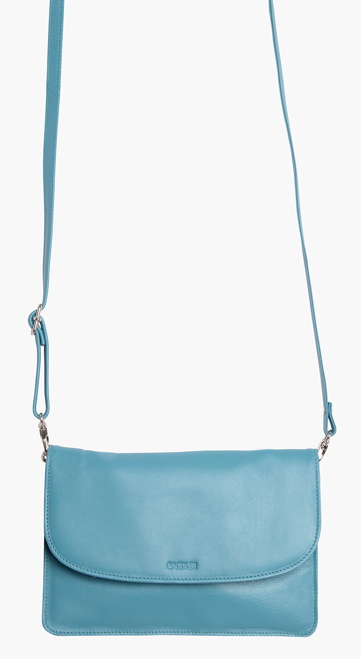 SADDLER Womens Leather Cross Body Purse Clutch Detachable Strap | Designer Sling Bag For Ladies - Teal