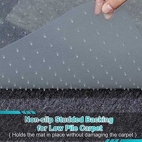 BesWin Chair Mat for Carpets, 30" X 48" Transparent Office Chair Mat for Low Pile Carpeted Floors, Computer Desk Chair Mat for Office Chair on Carpet for Work, Home, Gaming, Easy Glide (Rectangle)