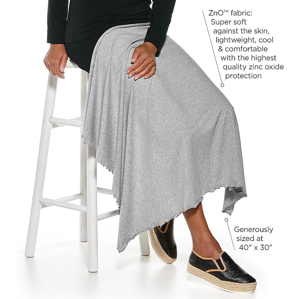 Coolibar UPF 50+ Savannah Sun Blanket - Sun Protective (One Size- White/Navy Stripe)
