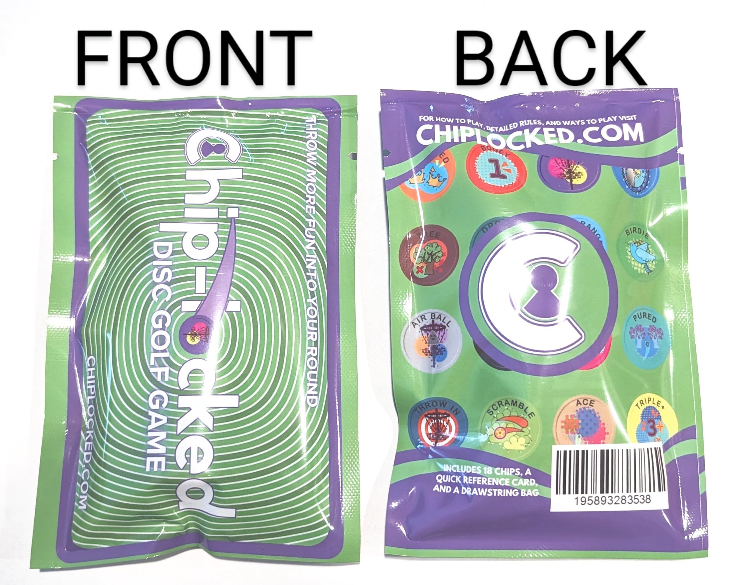 Chip-Locked Disc Golf Game | Throw More Fun Into Your Round | Even The Playing Field Between Players of Varying Skill Levels | for Multiple Players | 18 Chips | Multiple Ways to Play