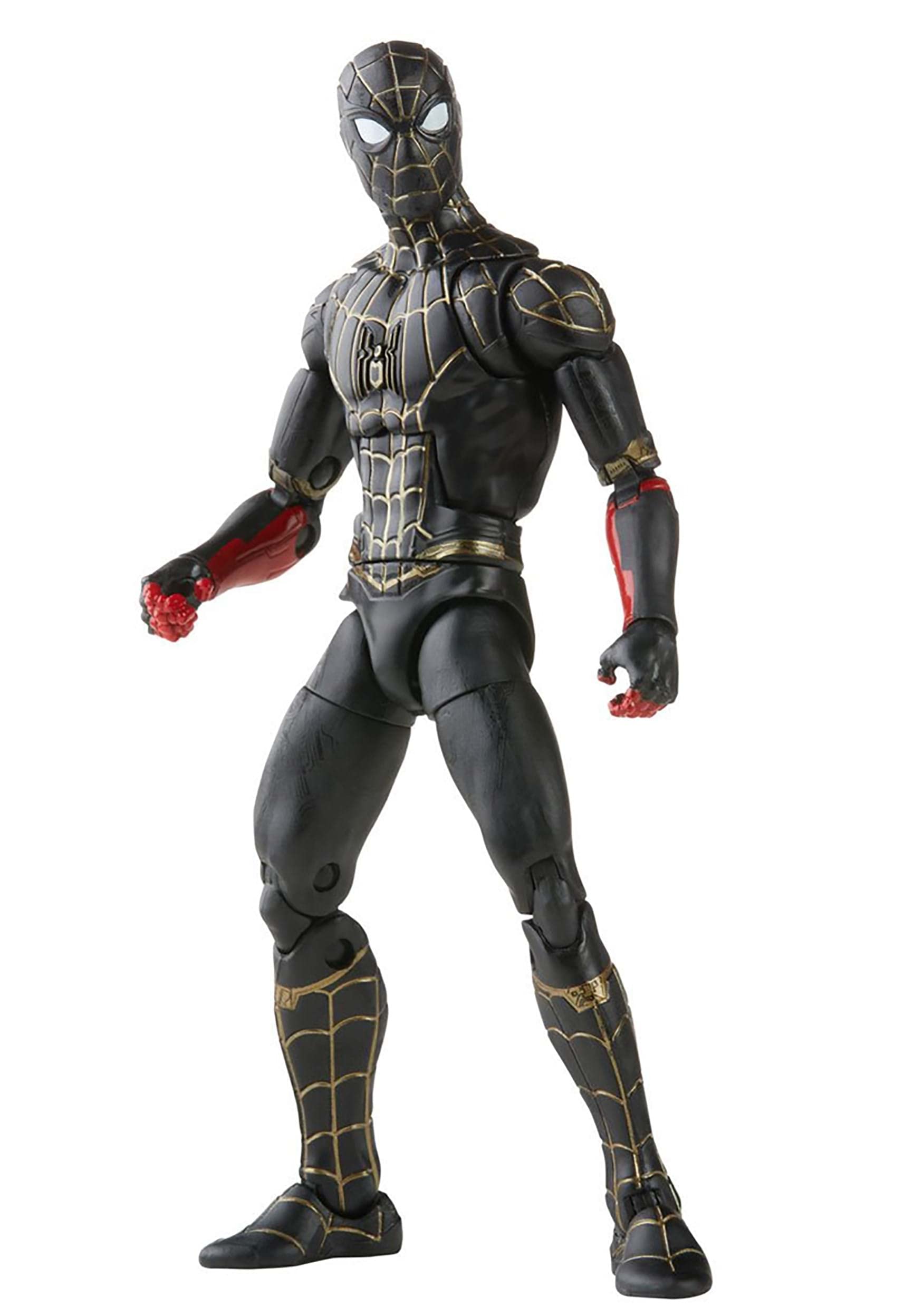 Spider-Man Marvel Legends Series Black & Gold Suit 6-inch Collectible Action Figure Toy, 2 Accessories and 1 Build-A-Figure Part(s)