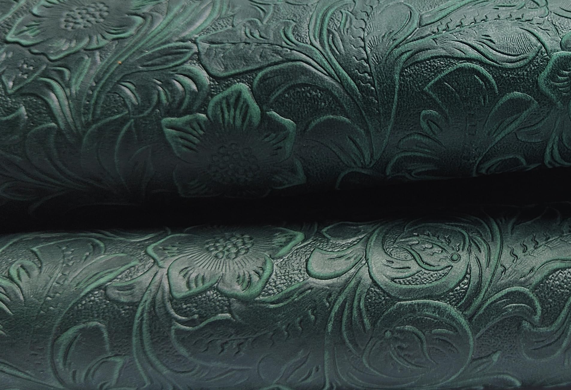 DOQN Bump Texture Genuine Leather Sheets Plain Geometric Pattern Printed Leather Sheet for Crafts (Green, 6"x12")