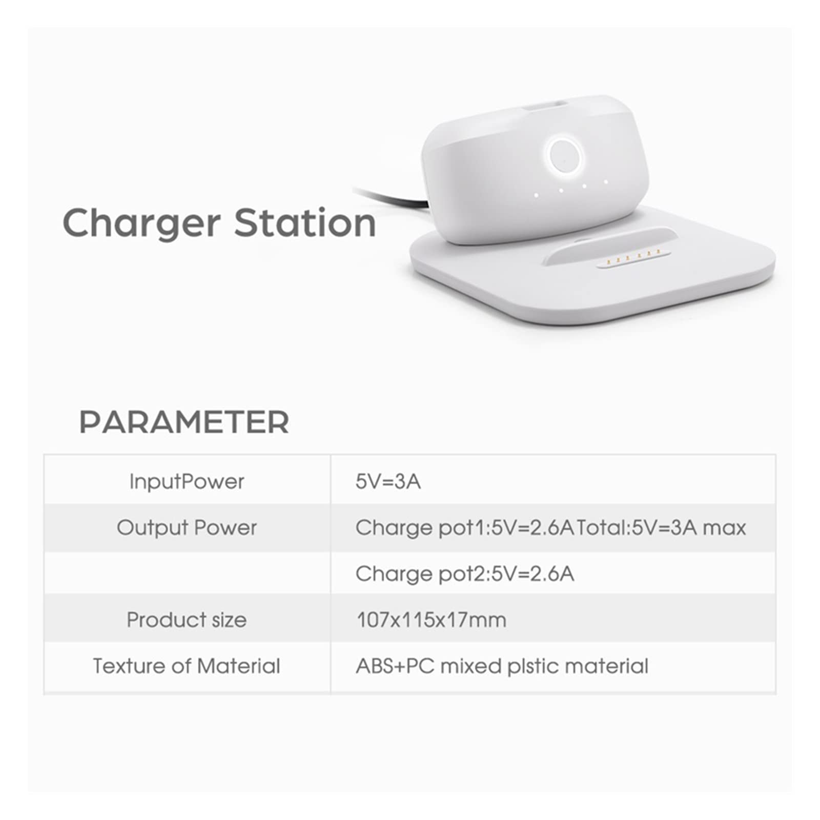 Charger Station Combo with 2 5200mAh Battery Pack Cycle Power Supply Compatible with Meta Quest2/Quest Pro Compatible with PICO4 VR VR Glasses Accessories
