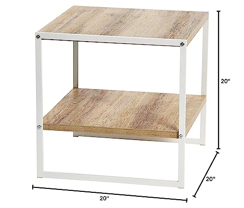 Household Essentials Coastal Oak Square Side Table End