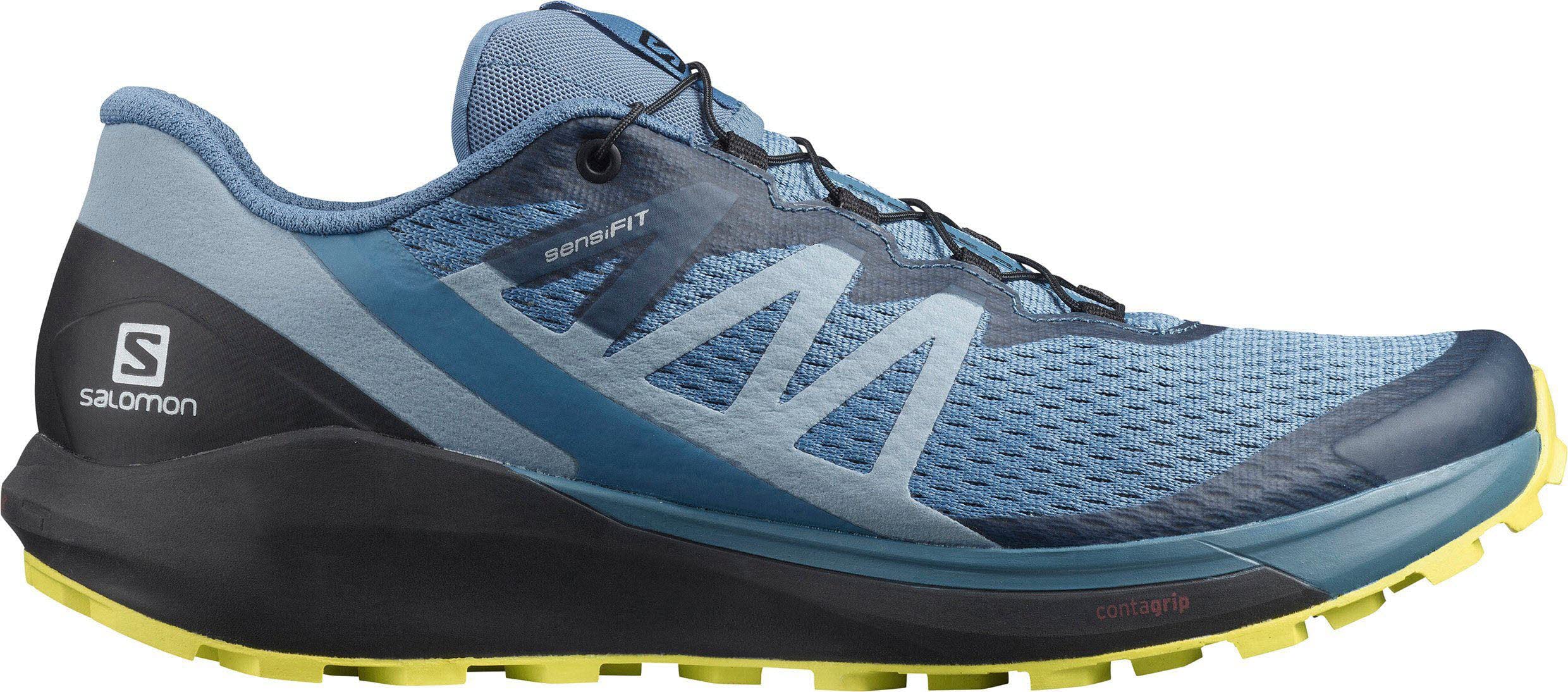 Salomon Sense Ride 4 Trail Running Shoes for Men, Copen Blue/Black/Evening Primrose, 11