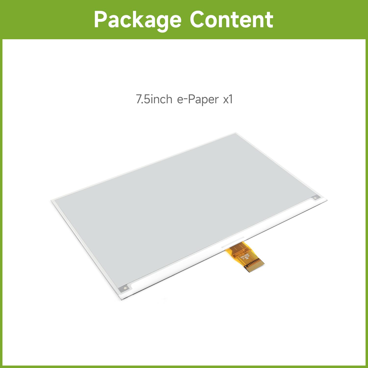 waveshare 7.5inch E-Ink Raw Display Compatible with Raspberry Pi 5/4B/3B/Zero/Zero W/Zero 2W/Pico/Pico W/Pico WH 800×480 Resolution with SPI Interface Without PCB