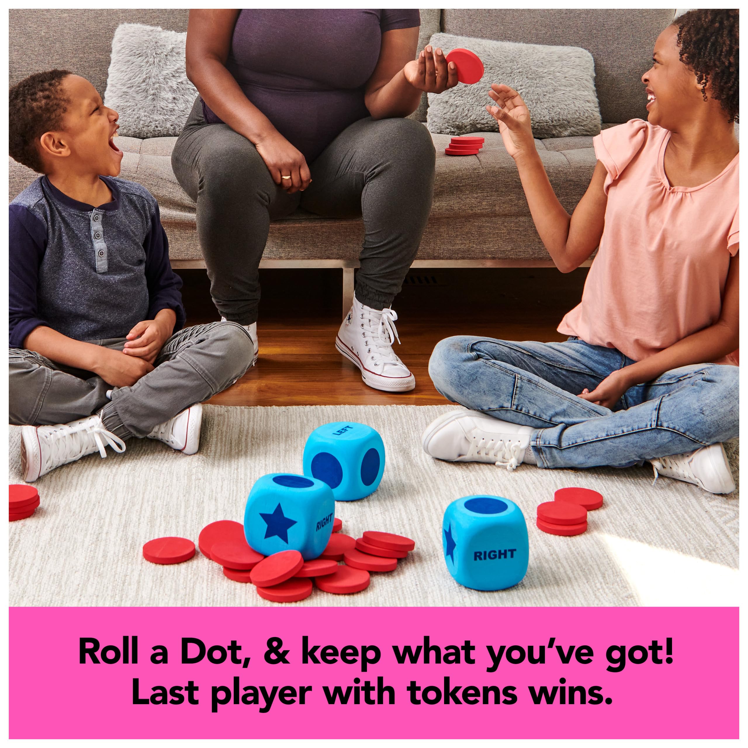 Spin Master Games, Left Center Right Giant Edition, Family Game for Indoor & Outdoor Fun with Big Oversized Board, for Family and Kids, 2-4 Players, Ages 6 & Up