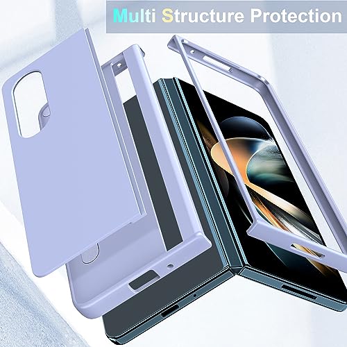 Phone flip case Compatible with Samsung Galaxy Z Fold 4 Case, Slim Hard PC Thin Shockproof Protective Phone Case Phone Screen Protection (Color : Black)