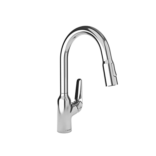 hansgrohe Focus N Chrome Bar Kitchen Faucet, Kitchen Faucets with Pull Down Sprayer, Faucet for Kitchen Sink, Chrome 71801001