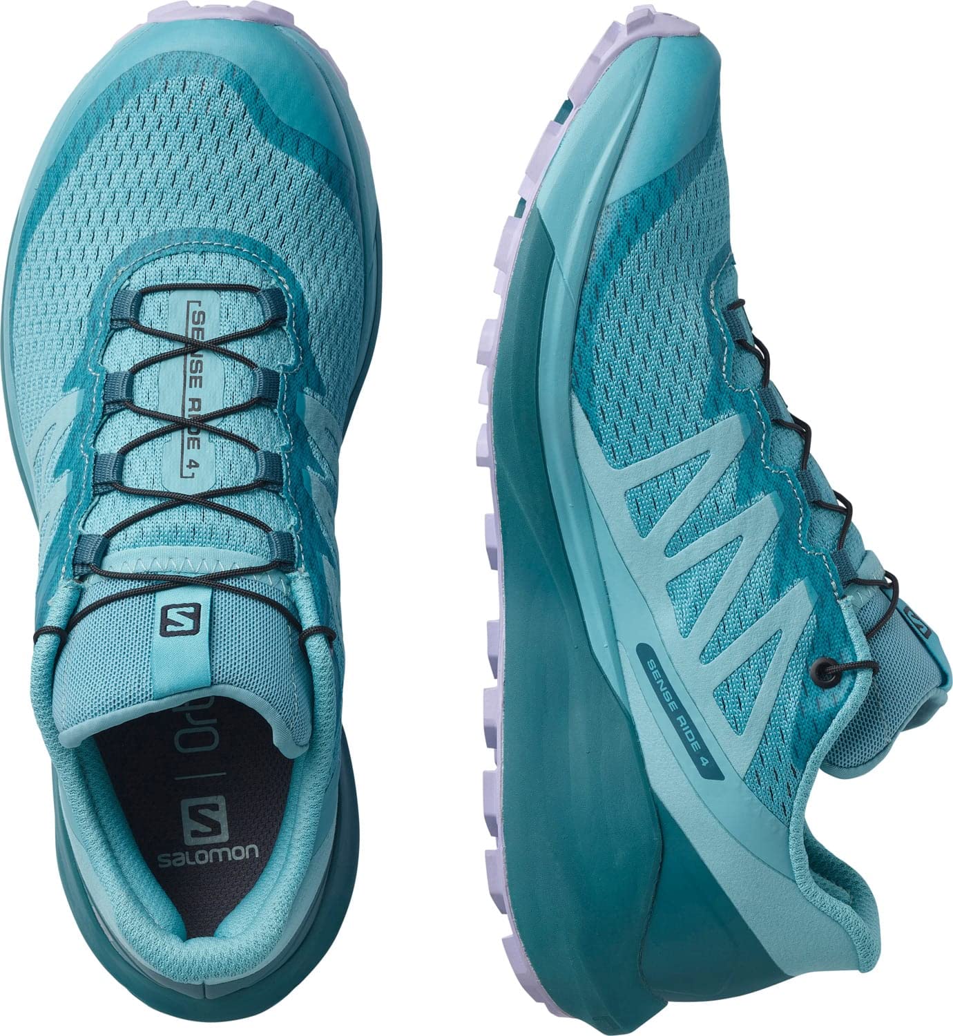Salomon Sense Ride 4 Running Shoes for Women Trail, Delphinium Blue/Mallard Blue/Lavender, 5